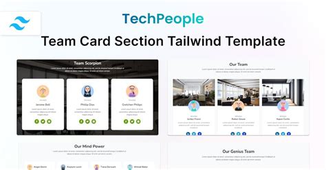 Techpeople Team Card Tailwind And Html Template Code Market