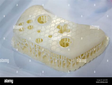 Objects Prototype Car Motor Printed On 3d Printer From Plastic Filament Close Up Modern New