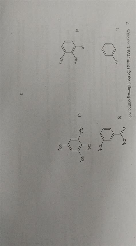 2 Write the IUPAC names for the following | StudyX