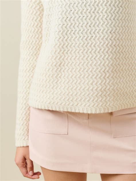 Structured Wool Sweater Cream Cream Djerf Avenue