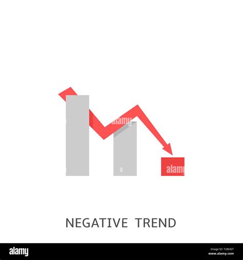 Negative Trend Declining Graph Red Arrow Vector Illustration Stock