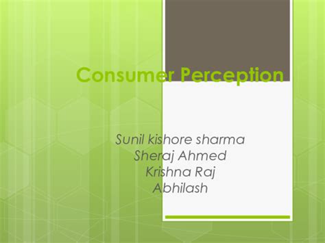 Ppt Consumer Behavior Perception