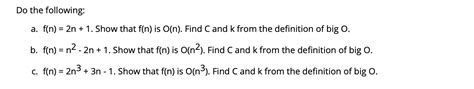 solved do the following a f n 2n 1 show that f n is