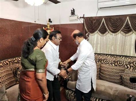 Rajnikanth Meets Captain Vijayakanth Tamil Movie News Times Of India
