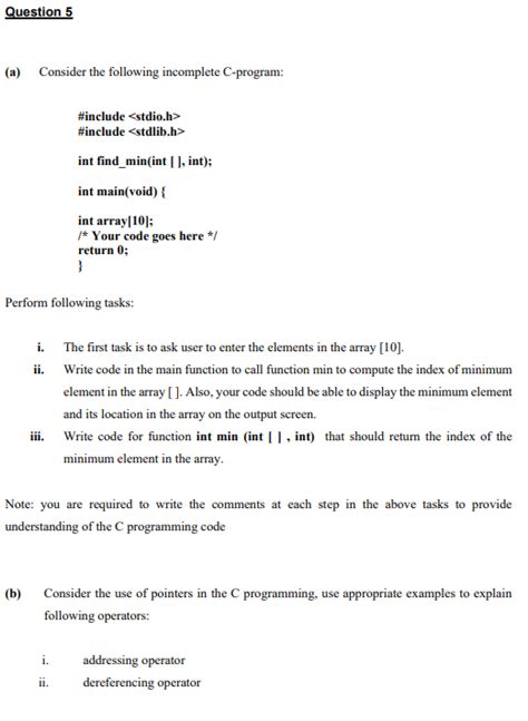 Solved Question 5 (a) Consider the following incomplete | Chegg.com
