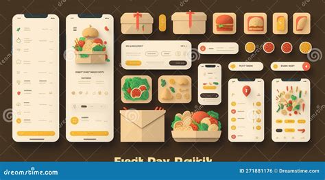 Food Delivery Mobile App Kit Template Material Design Ui Ux And Gui Screens Login Find