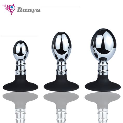 Butt Plug Egg Shape Suction Cup Base Anal Toys Anal Plug Metal Sex Toys For Man Sex Toys And