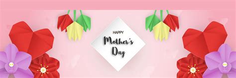 Template Design For Happy Mothers Day In Paper Vector Image