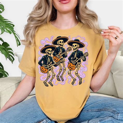 Mariachi Skeleton Band Png Retro Halloween Guitar Art Digital