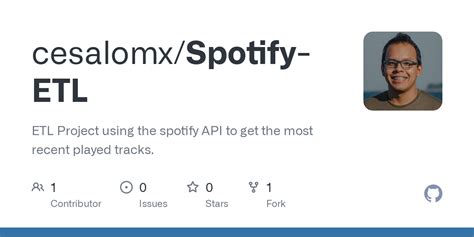 github cesalomx spotify etl etl project using the spotify api to get