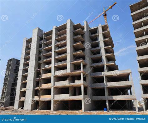 Construction Site With Engineering Structure Engineering Architecture Stock Illustration