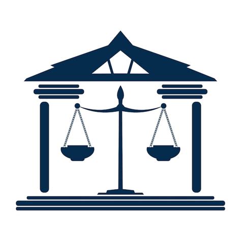 Premium Vector | Flat design illustration of a courthouse and the gavel and balance of justice