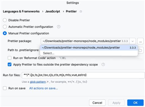 Prettier Webstorm Documentation