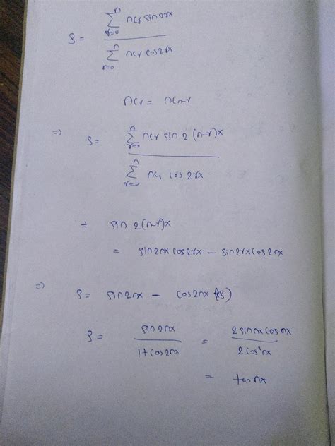 Sum R 0 N C R Sin 2 R X N Sum R 0 N C R Cos 2 R X