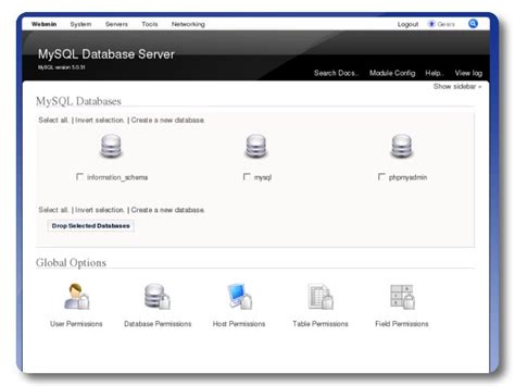 Web Management Interface Mysql Configuration Turnkey Gnulinux