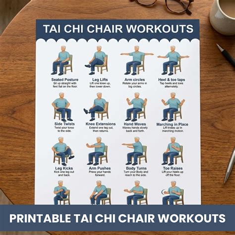 Entraînements De Chaise De Tai Chi Imprimables Tableau Dexercices De