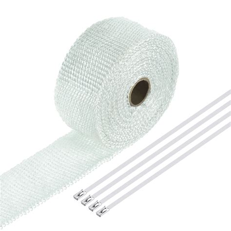 Fiberglass Exhaust Wrap Tape 2 X 16 White Header Heat Wrap With 4