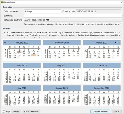 5 0 0creating A Custom Calendar Sepsesam
