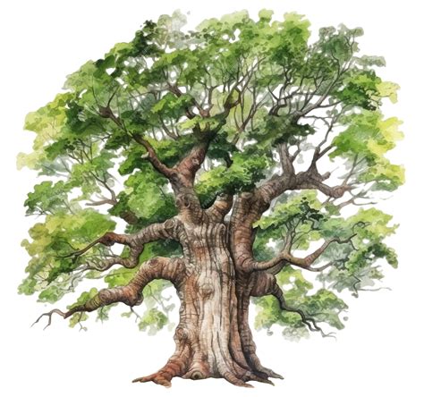 Premium Vector A Drawing Of A Tree With A Large Trunk And A Large Trunk
