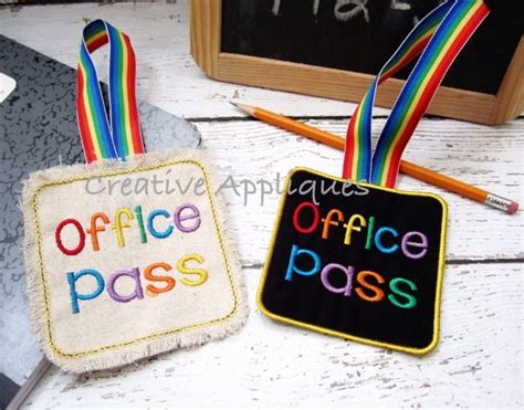 Office School Pass Creative Appliques