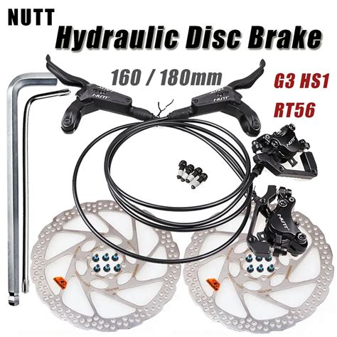nutt mtb 자전거 유압 오일 디스크 브레이크 세트 rt56 140 160 180 mm 로터 캘리퍼 오른쪽 전면 왼쪽