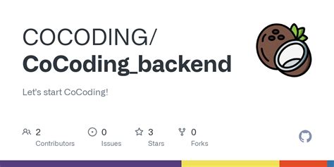 GitHub COCODlNG CoCoding Backend Let S Start CoCoding