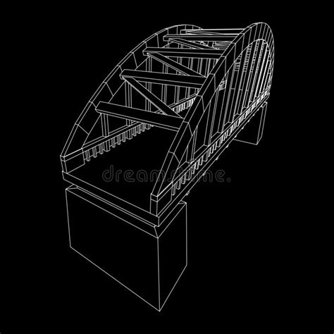 Bridge Connection Structure Wireframe Low Poly Mesh Stock Vector Illustration Of Exterior