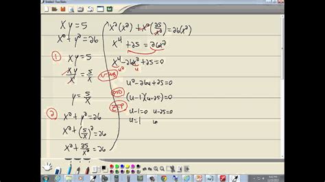 College Algebra Homework Nonlinear System Of Equations P YouTube