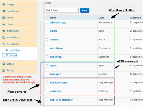 Permissions Wp App Studio