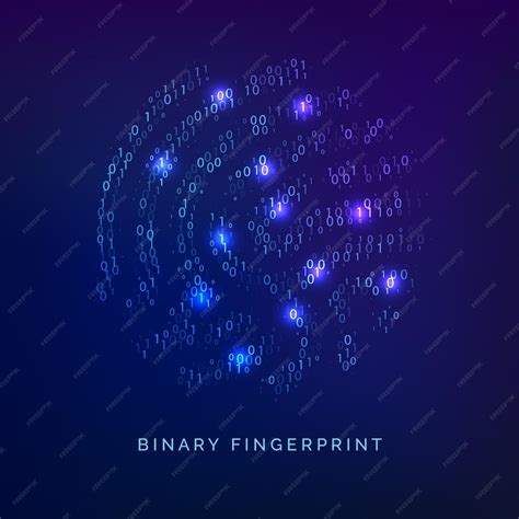 Premium Vector Binary Code Fingerprint Biometric Id Digital Key For Software Identification