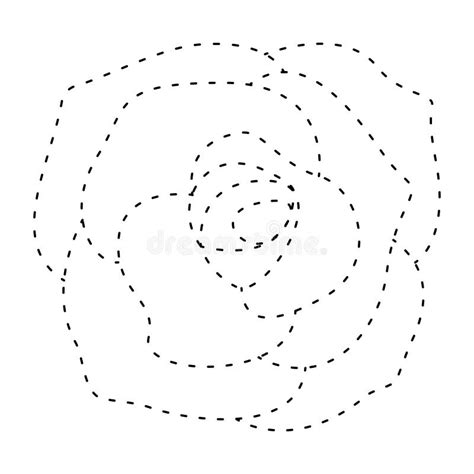 Flower Simple Dash Line Dashed Line Rose Floral Icon Flower Outline