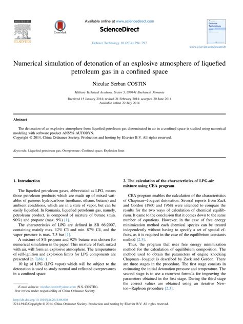 pdf numerical simulation of detonation of an explosive atmosphere of