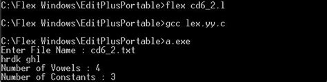 Lex Program To Count Number Of Vowels And Constants In A Given Input