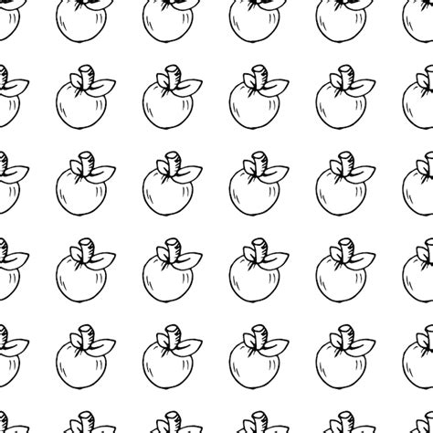 Handdrawn 낙서 사과 아이콘입니다 손으로 그린 검은 스케치 기호 기호입니다 장식 요소입니다 흰 바탕 외딴 평면 디자인 벡터 일러스트 레이 션 프리미엄 벡터