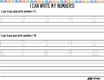 Write And Trace Numbers By Arch Designs TPT