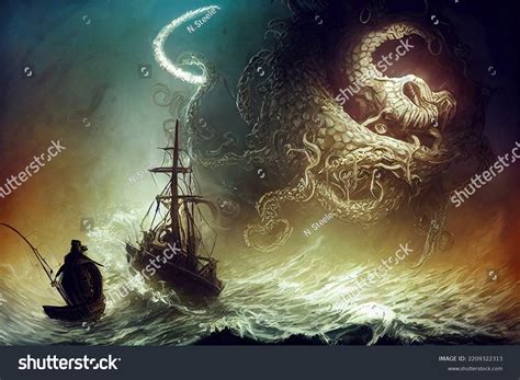Kraken Attacking Pirate Ship