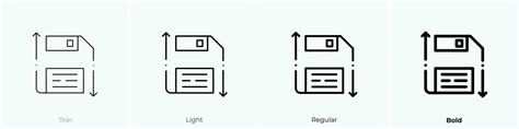 Save Icon Thin Light Regular And Bold Style Design Isolated On White Background