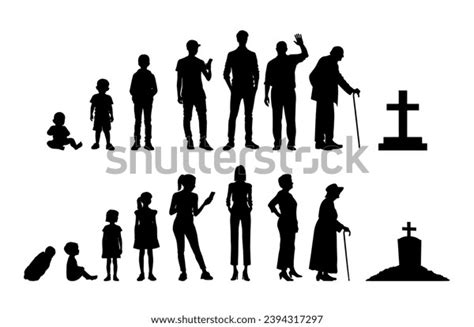 Vector Illustration Set People Different Ages Stock Vector Royalty