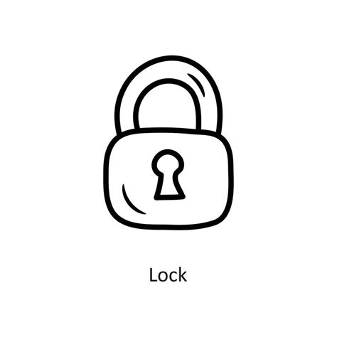 Lock Vector Outline Icon Design Illustration Gaming Symbol On White Background Eps 10 File
