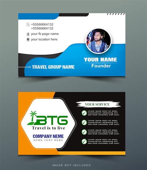 여행 방문 카드 디자인 템플릿 프리미엄 벡터