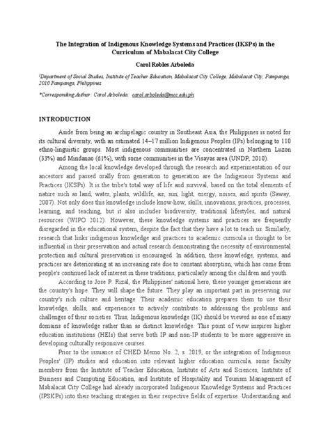 The Integration Of Indigenous Knowledge Systems And Practices Download Free Pdf Traditional