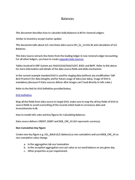 Creating Non Cumulative Cube On Line Item Fi Datasource Pdf Debits