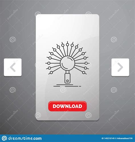 Data Information Informational Network Retrieval Line Icon In Carousal Pagination Slider