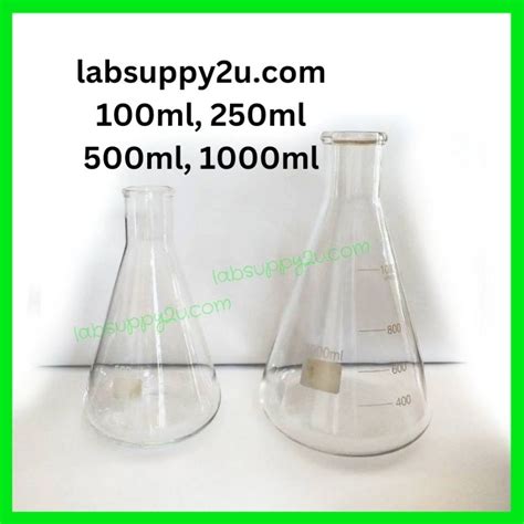 Conical Flask Narrow Neck Erlenmeyer Flask Kelalang Kon 100ml