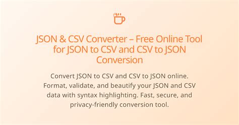 Json And Csv Converter Free Online Tool For Json To Csv And Csv To Json