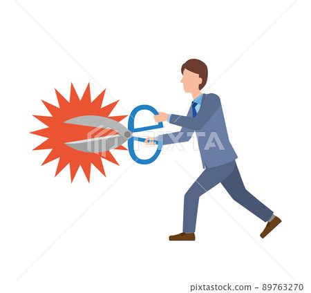 Men Cutting With Scissors Stock Illustration PIXTA