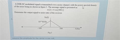 solved a dsb sc modulated signal is transmitted over a noisy
