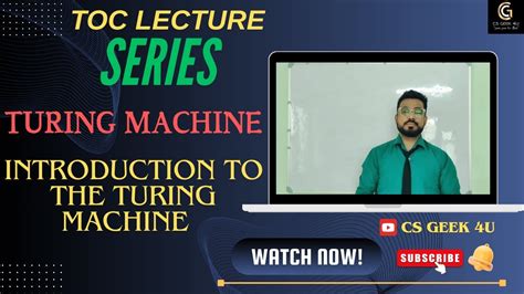 lecture 1 introduction to the turing machine toc youtube