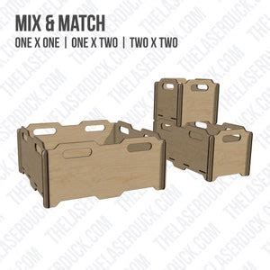 Stackable Crates Storage Organizing Laser Cut Digital Files SVG DXF More Glowforge