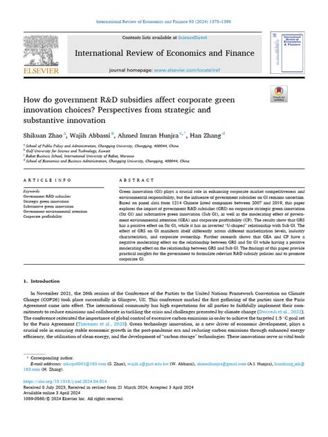 Green Innovation Pdf Multicollinearity Regression Analysis